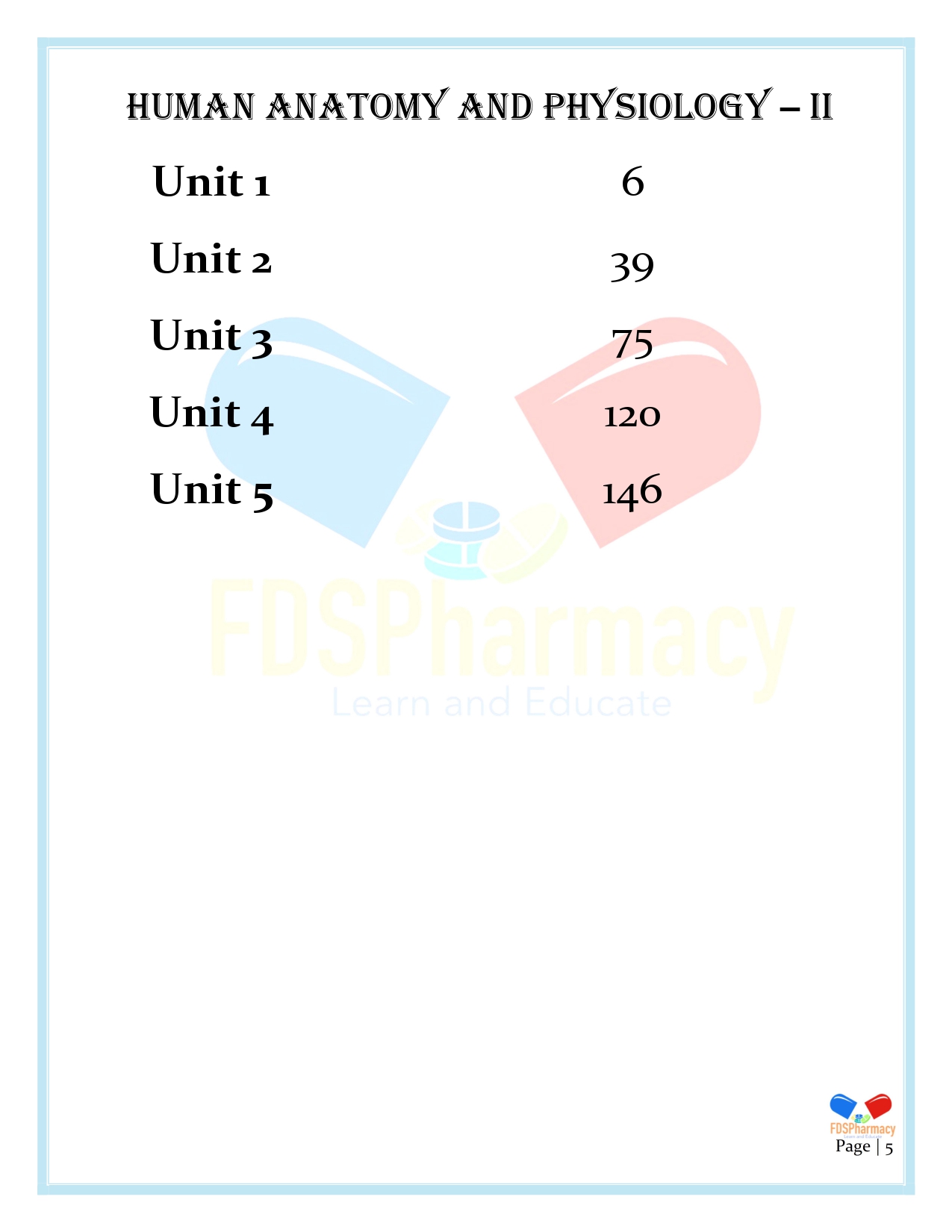 Human anatomy and physiology – II All Unit Notes – FDSPharmacy
