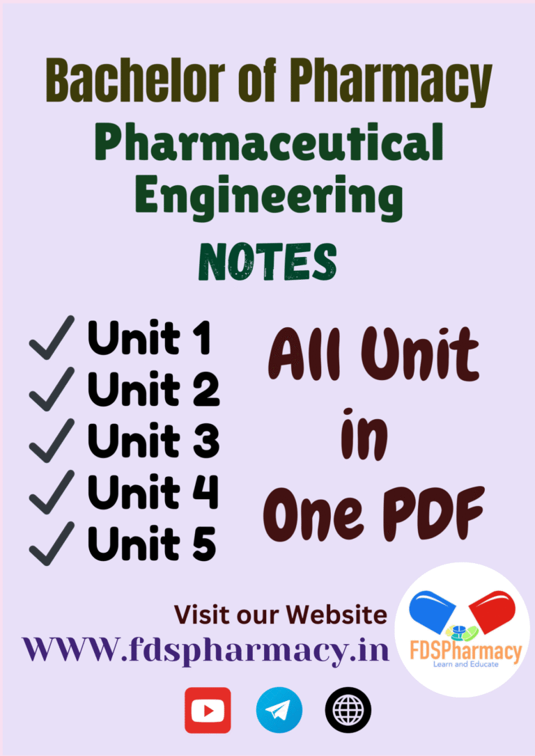 Pharmaceutical Engineering Unit 4 Notes – FDSPharmacy